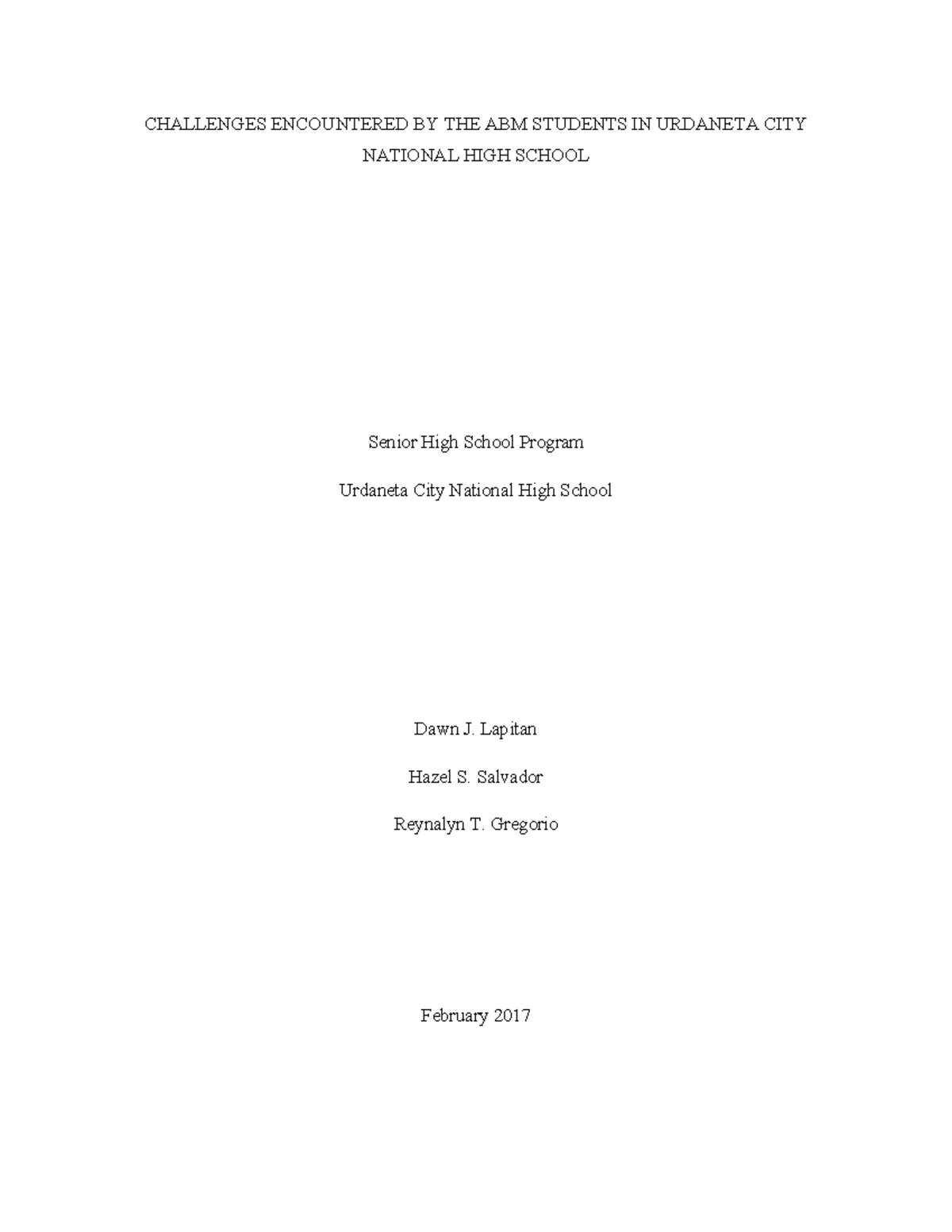 Challenges Encountered BY THE ABM Studen - CHALLENGES ENCOUNTERED BY ...