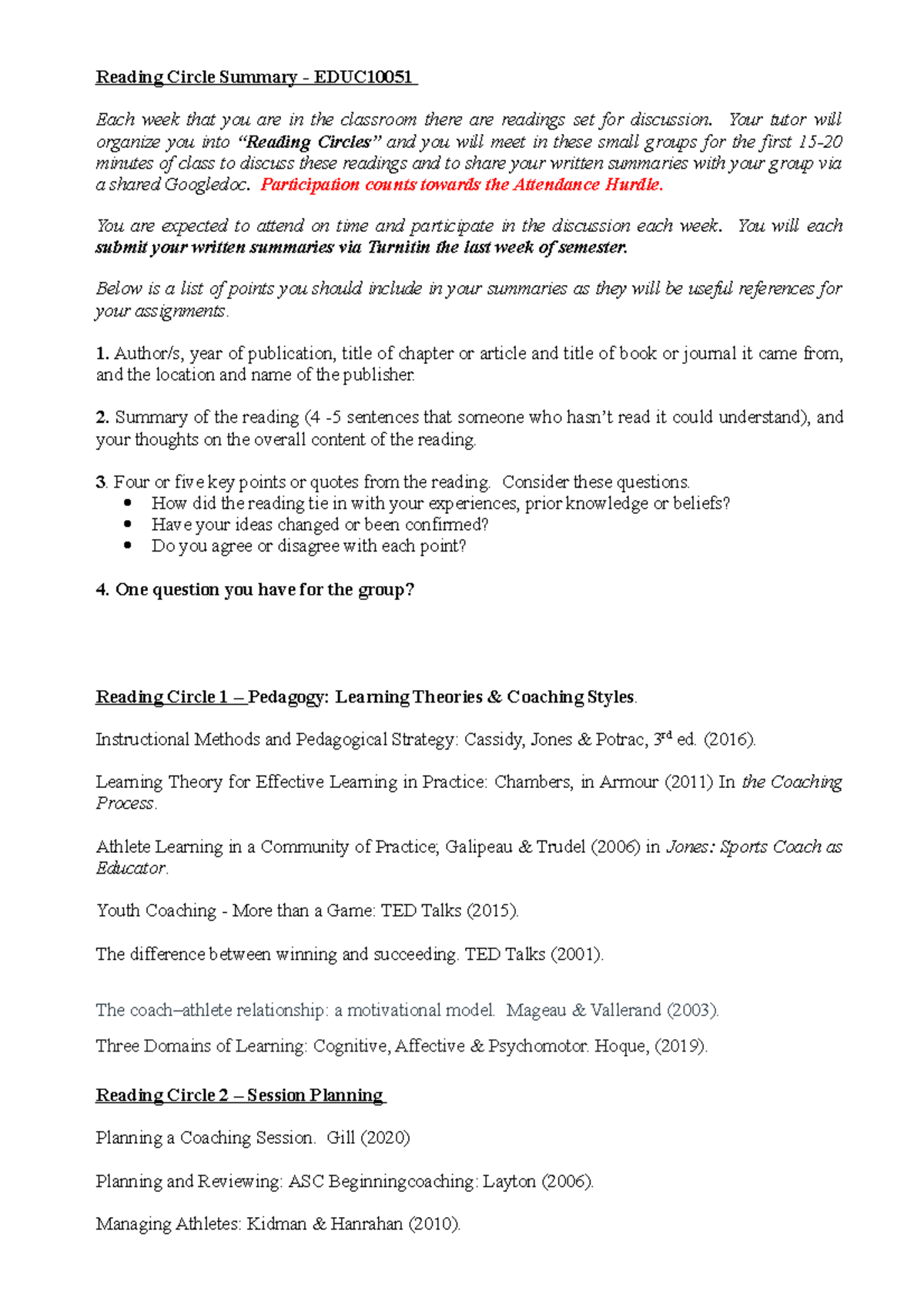 Reading Circle Summary & List 2022 EDUC10051 -2-2-2-1-1 - Reading ...
