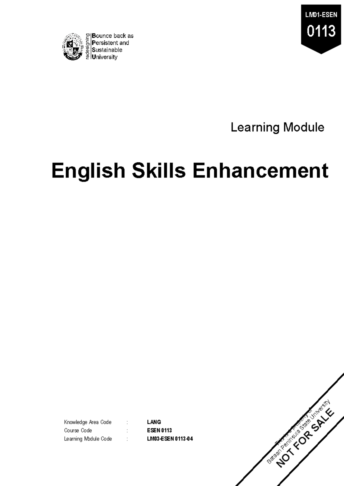 Exam - Is about field - Learning Module English Skills Enhancement ...