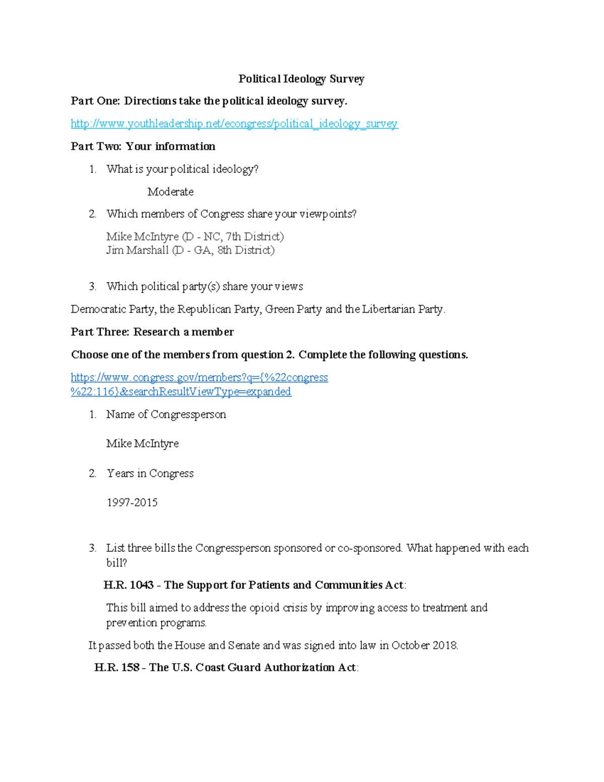 Political Ideology Survey Assignment-2 - Political Ideology Survey Part ...