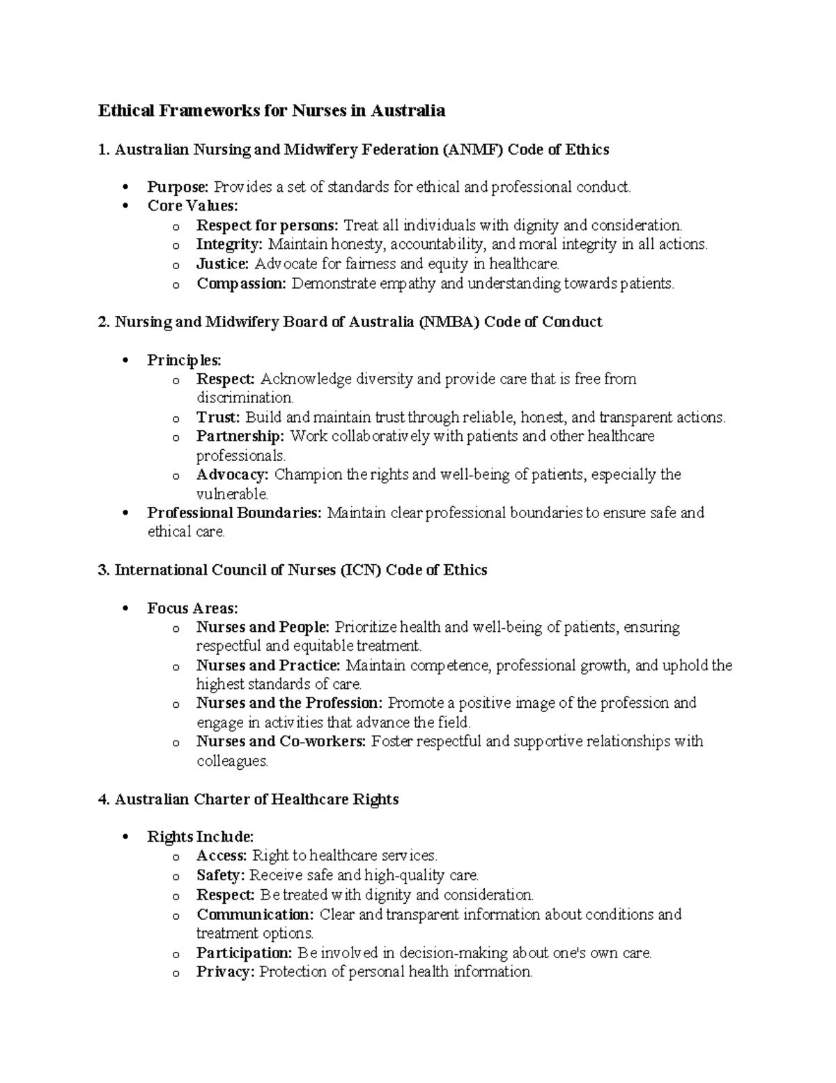 Ethical Frameworks for Nurses in Australia - Australian Nursing and ...