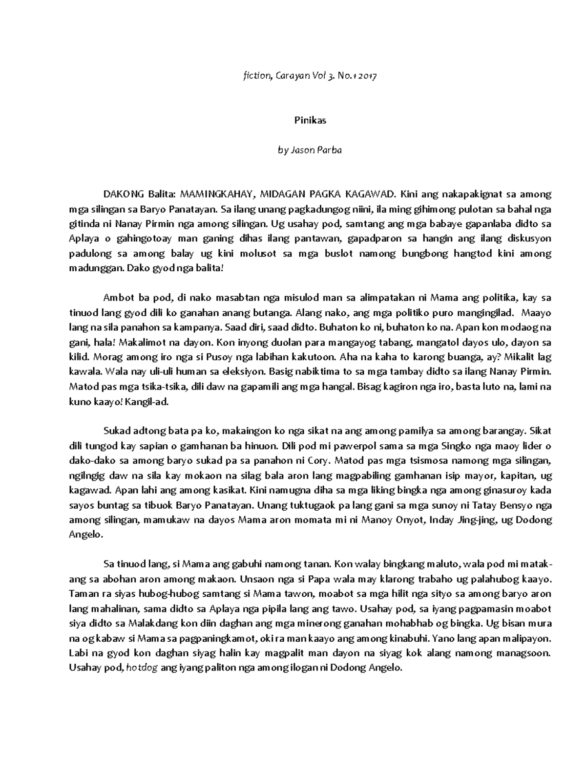 4 Ed Pinikas Parba f - Jjs - fiction, Carayan Vol 3. No 2017 Pinikas by ...