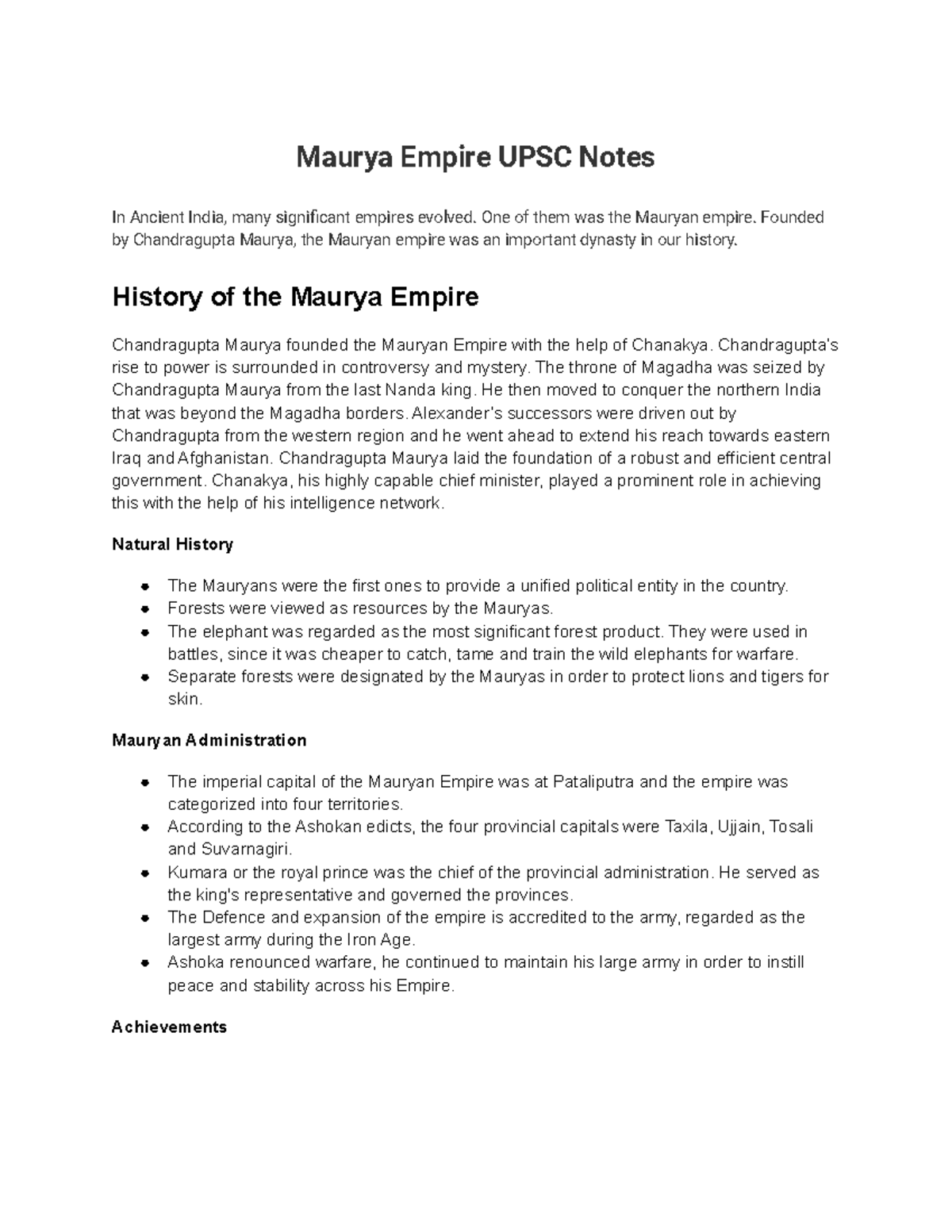 Maurya Empire UPSC Notes - One of them was the Mauryan empire. Founded ...