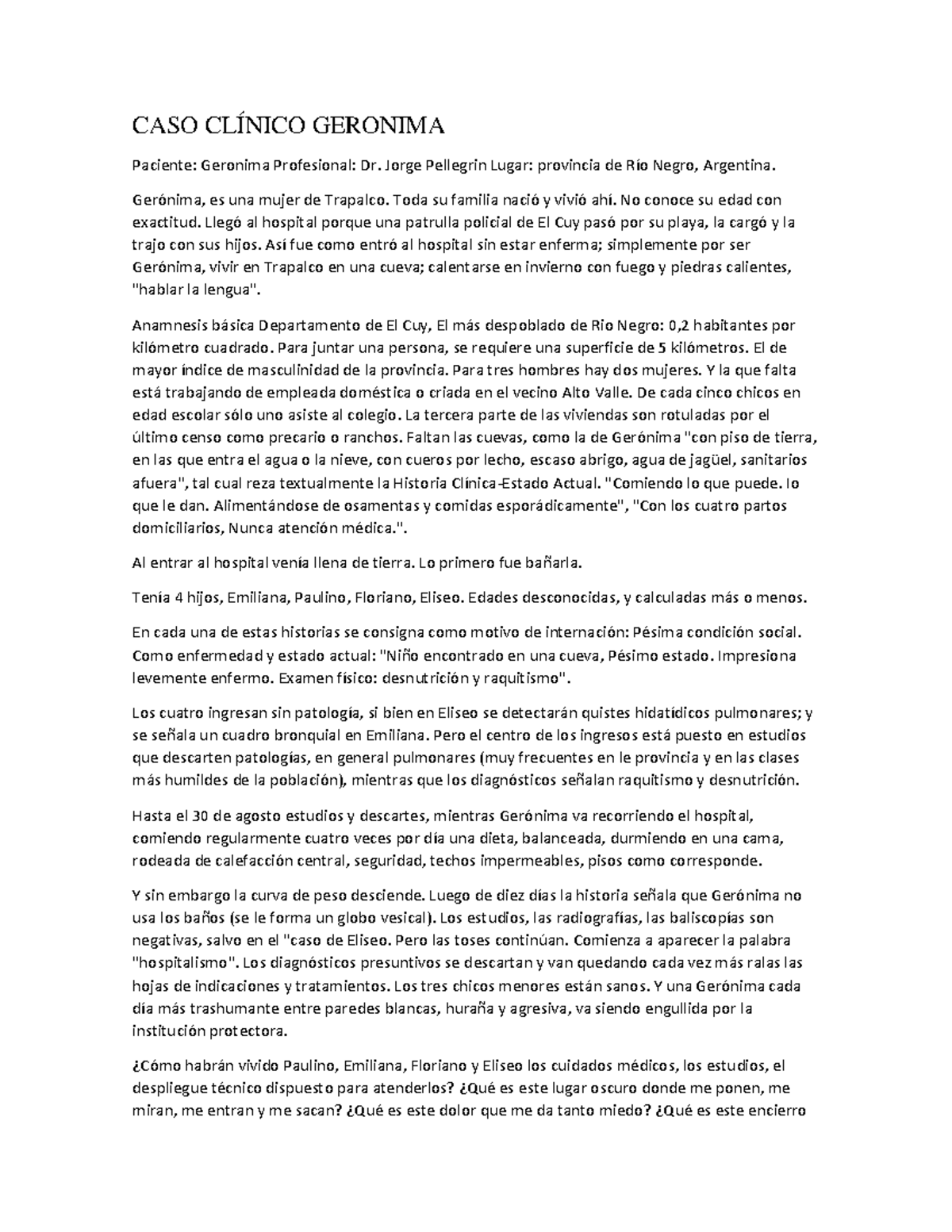 CASO Clínico Geronima Completo - CASO CLÍNICO GERONIMA Paciente ...