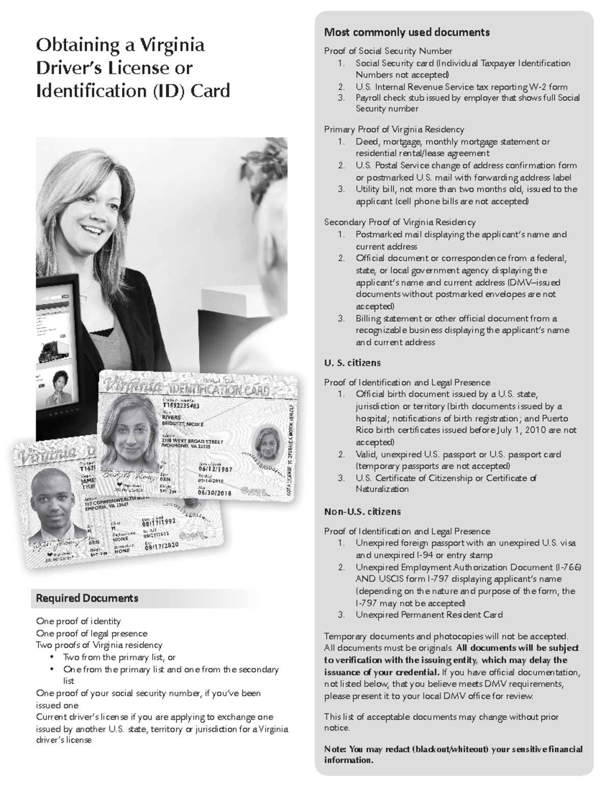 Dmv141 - This is a good document to have. - Obtaining a Virginia Driver ...