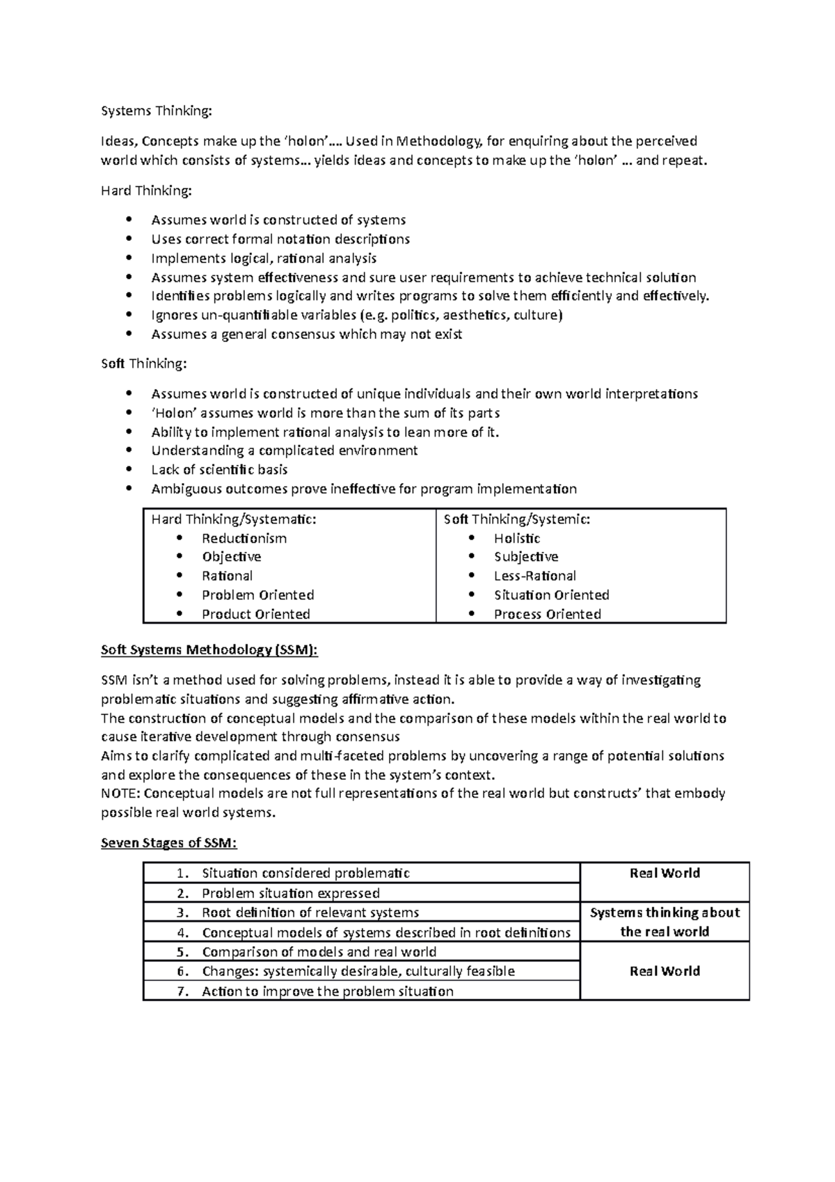 System Thinking notes - Systems Thinking: Ideas, Concepts make up the ...