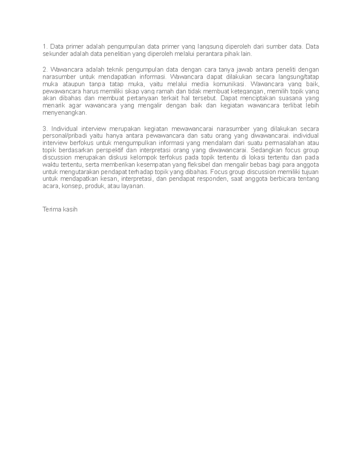 Penjelsn interview - Intervoew dalam research - Data primer adalah ...