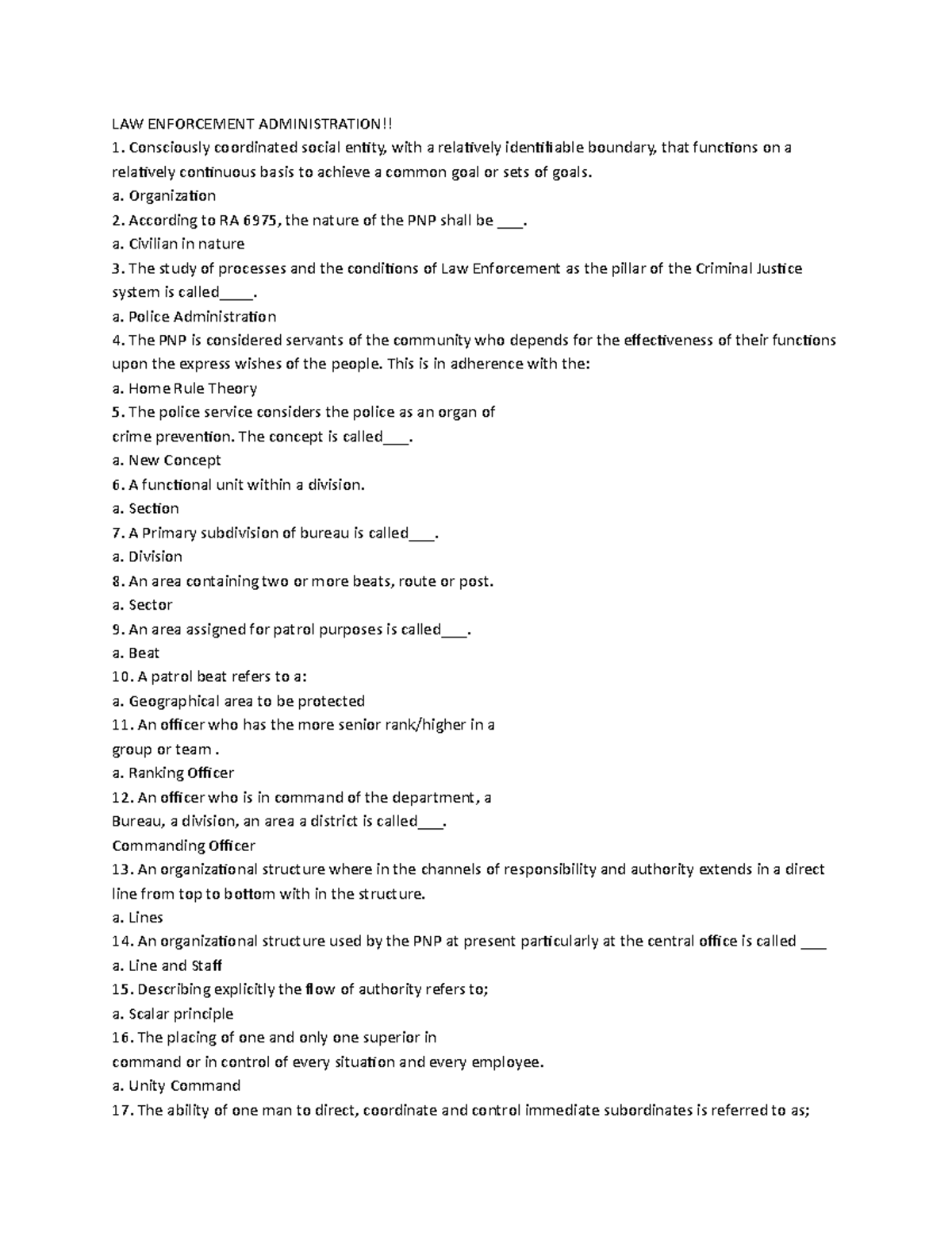 LAW Enforcement Administration - LAW ENFORCEMENT ADMINISTRATION ...