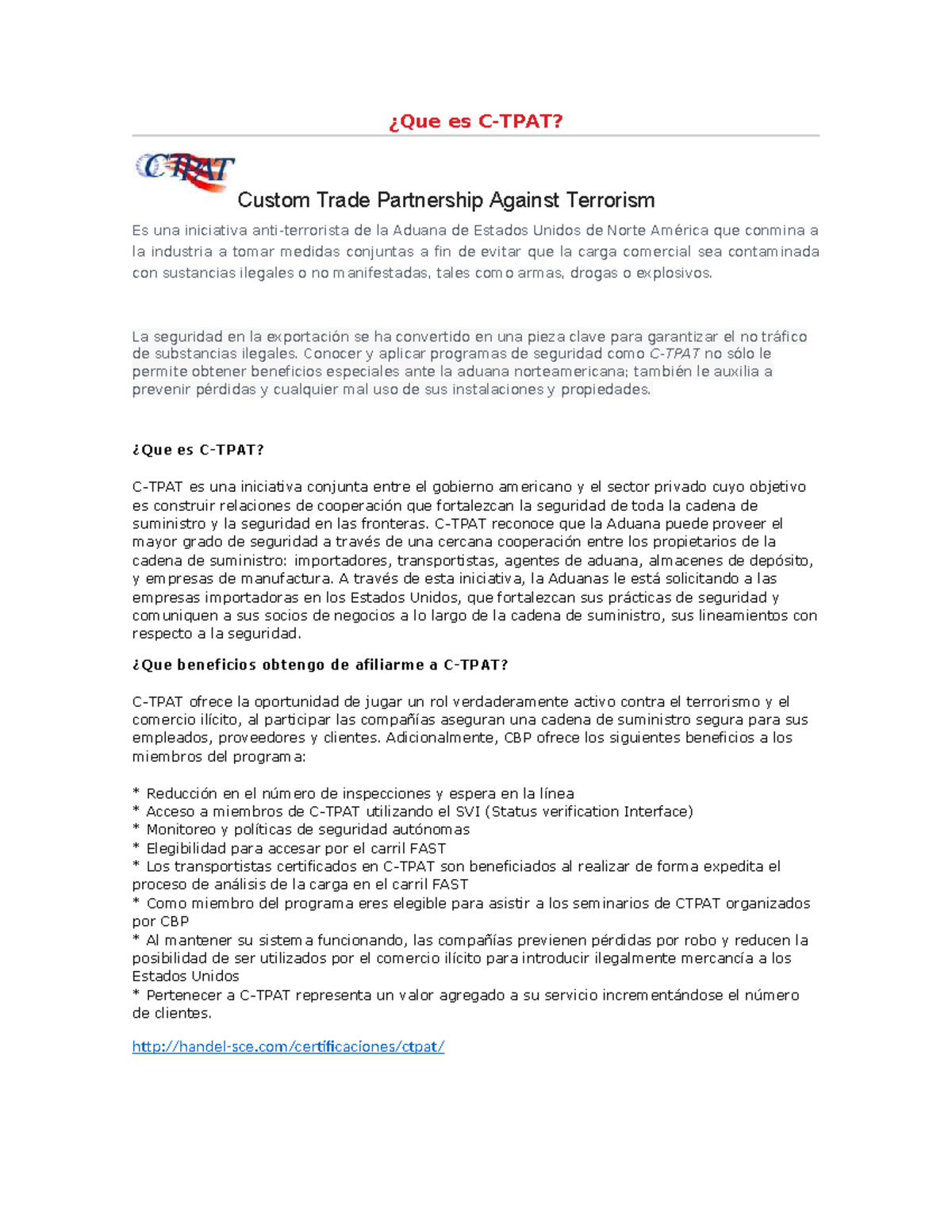 Que es Ctpat - ¿Que es C-TPAT? Custom Trade Partnership Against ...