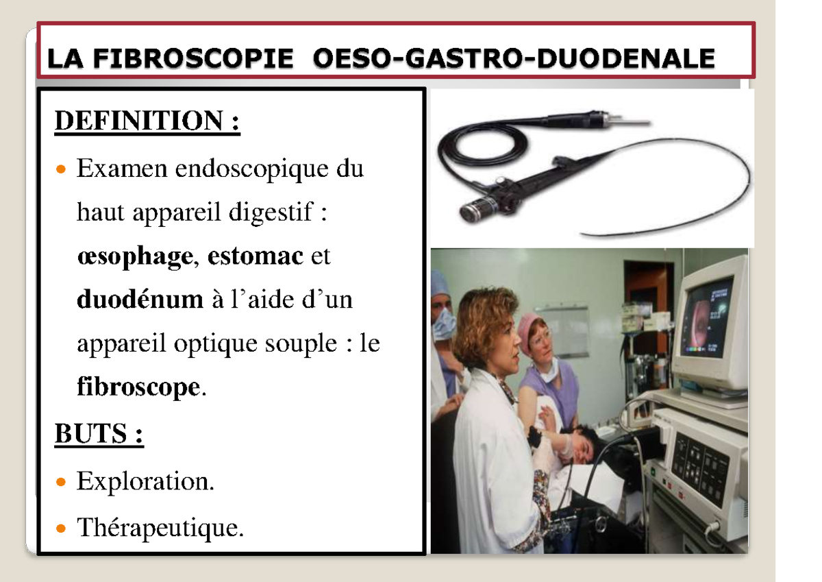 Endoscopie cf examens endoscopiques - Approche par objectifs - Studocu