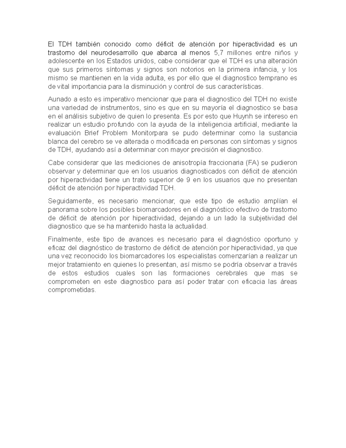 Tdh - descripción del TDH - El TDH también conocido como déficit de ...