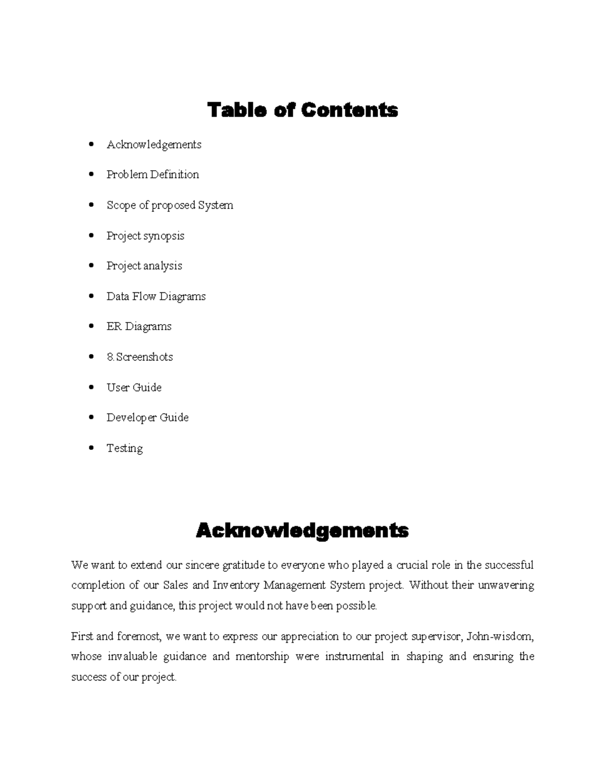 Project Documentation - Table of Contents Acknowledgements Problem Definition Scope of - Studocu