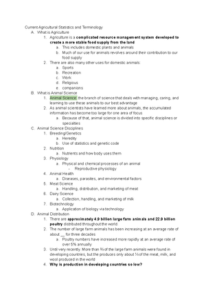 Introduction to Animal Science - MODULE 1 Intended Learning Outcomes ...