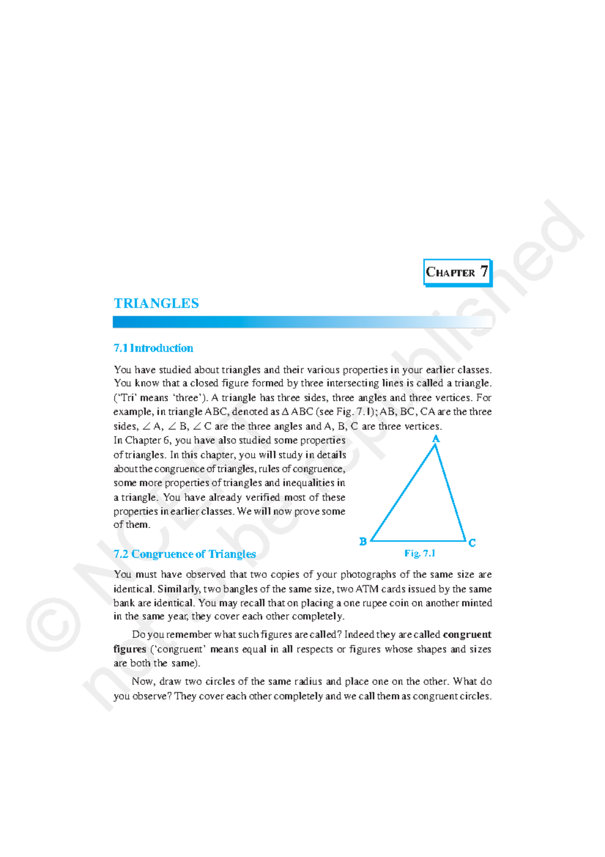 Maths 7 - basic nsew - © NCERT not to be republished CHAPTER 7 ...