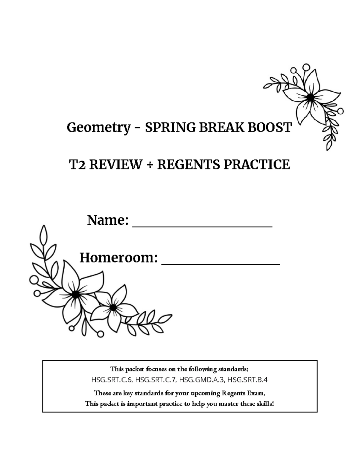 - Geometry Spring Break Packet - Geometry - SPRING BREAK BOOST T2 ...