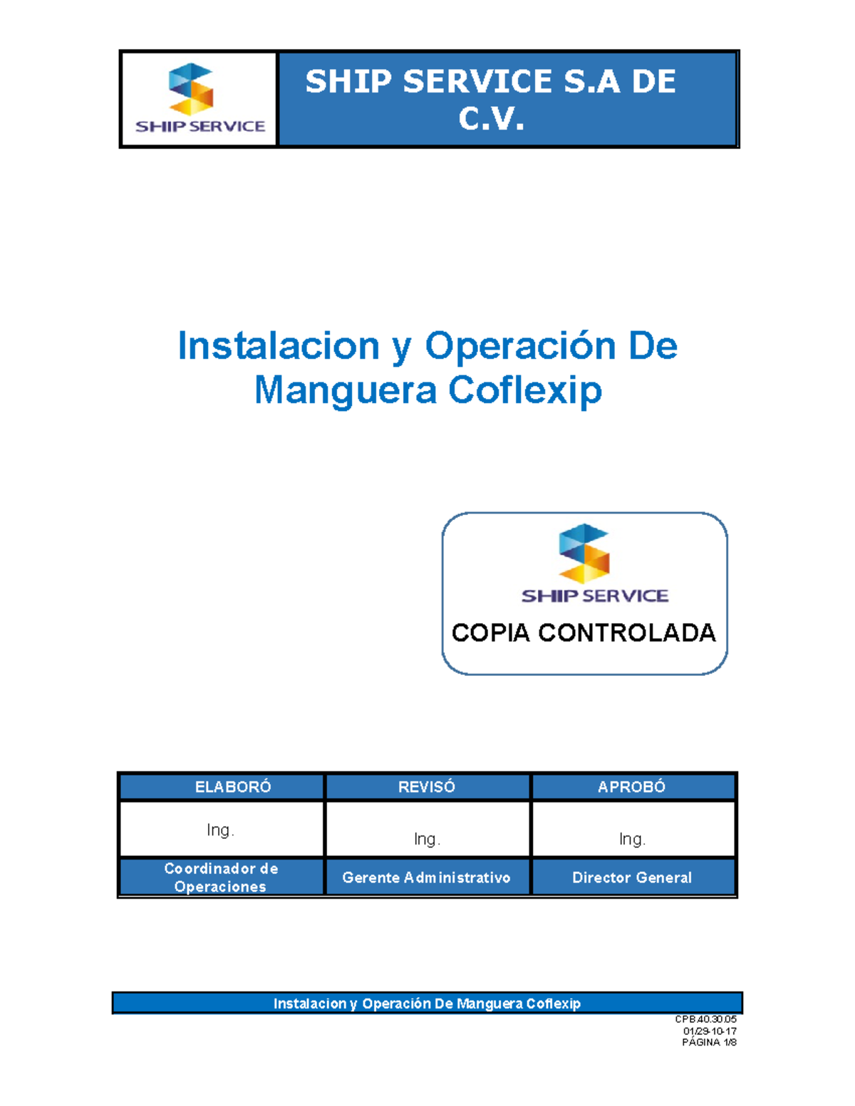 Procedimiento-coflexip - C. Instalacion y Operación De Manguera ...