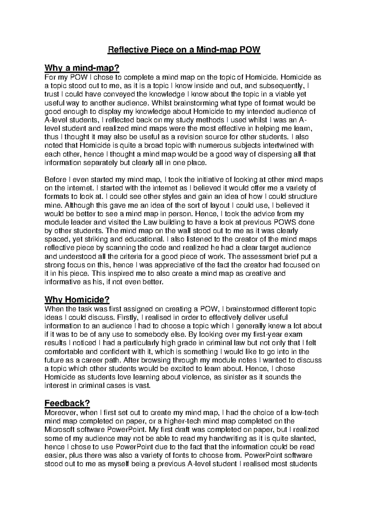 Example 2 Student 7 Seminar 2 Reflective Account 2018 - Reflective ...
