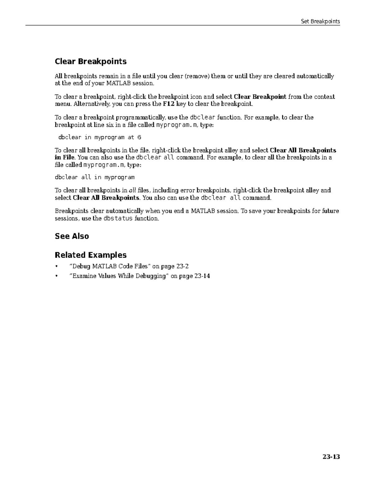 Matlab prog-87 - Clear Breakpoints All breakpoints remain in a file ...