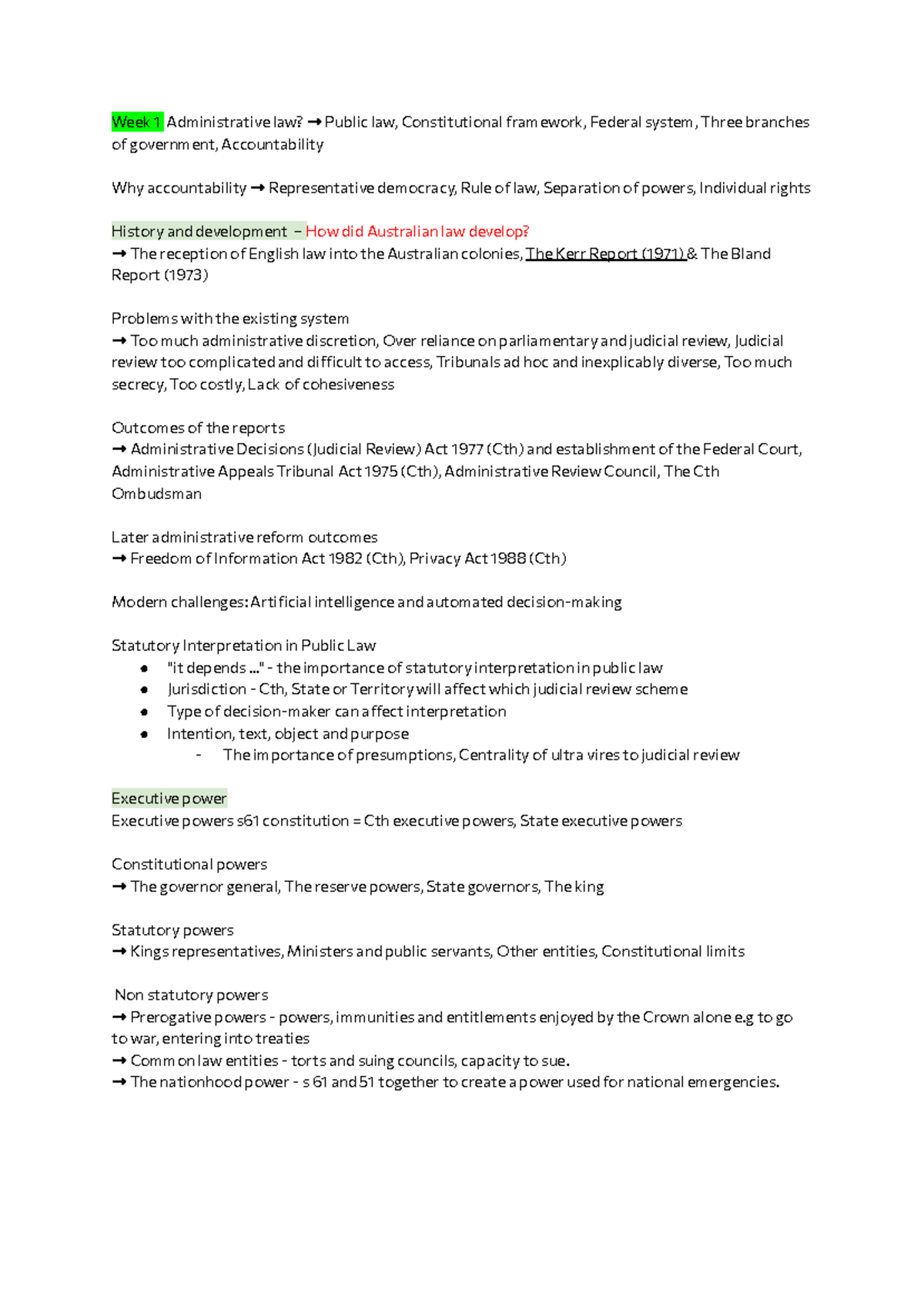 Admin law week 1 exam - Google Docs - Week 1 Administrative law? → ...
