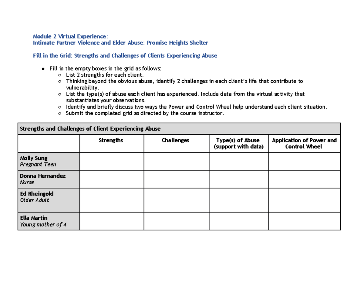 VR Mod 2 Fill-In Template Assignment 3 - Module 2 Virtual Experience ...