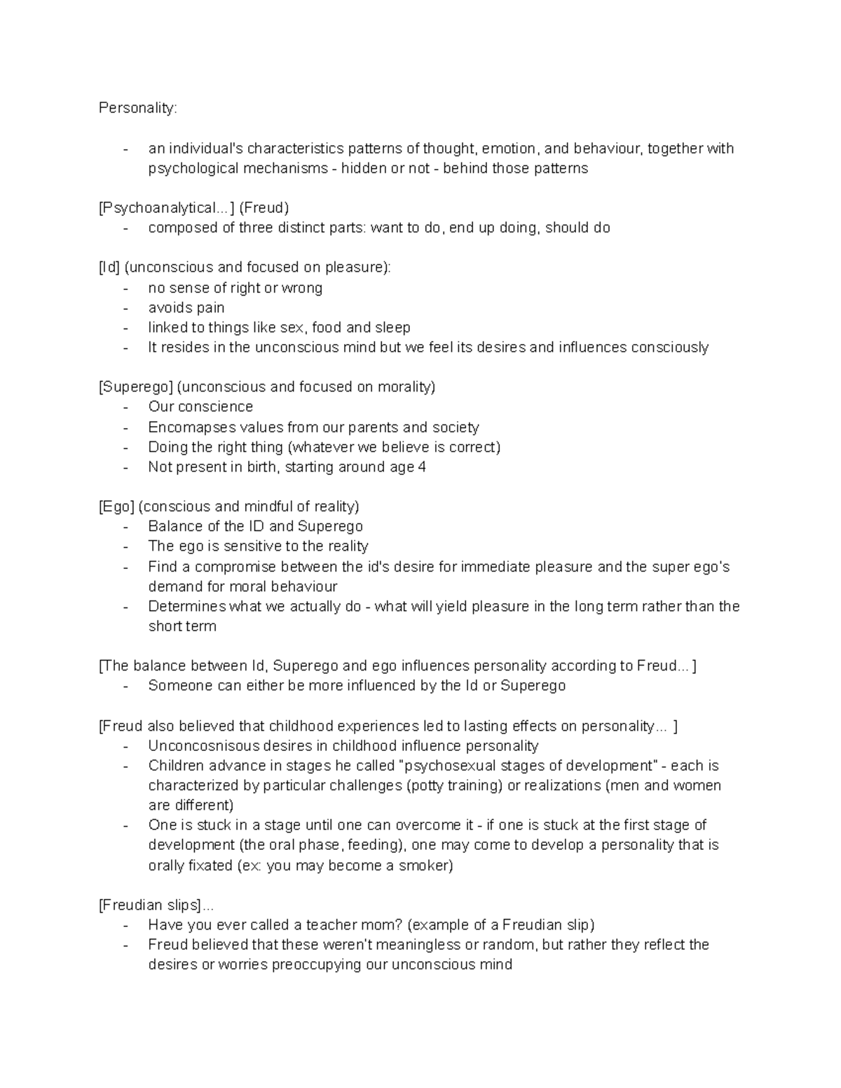 Personality - Personality: an individual's characteristics patterns of ...