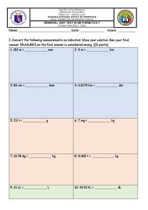 Project AN Answer Sheet - Project AN (All Numerates) Grade 3 Answer ...