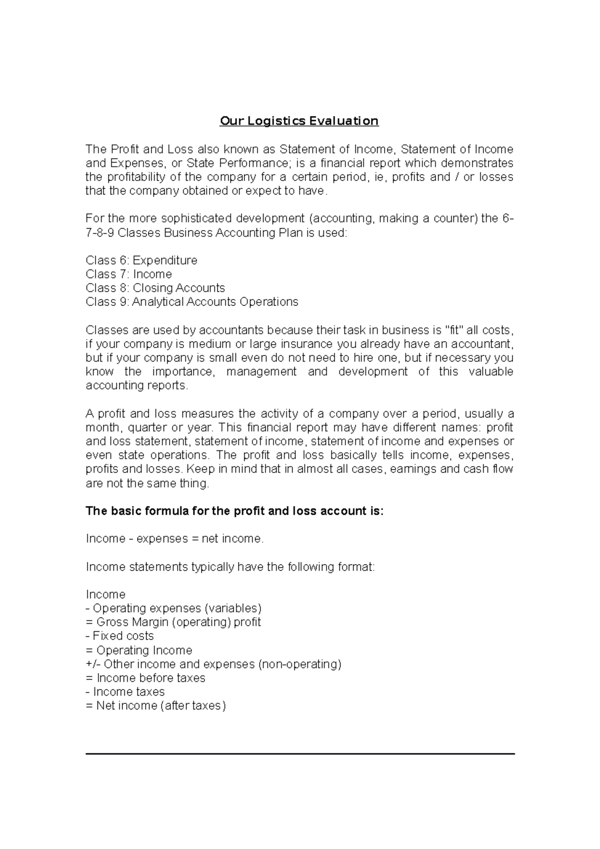 325700492 Our Logistics Evaluation - Our Logistics Evaluation The ...