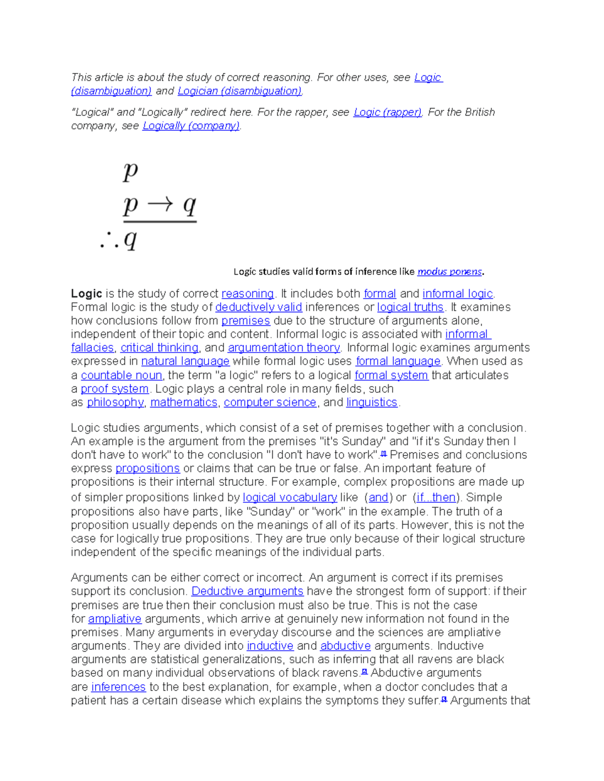 LAWS OF Logic - This article is about the study of correct reasoning ...
