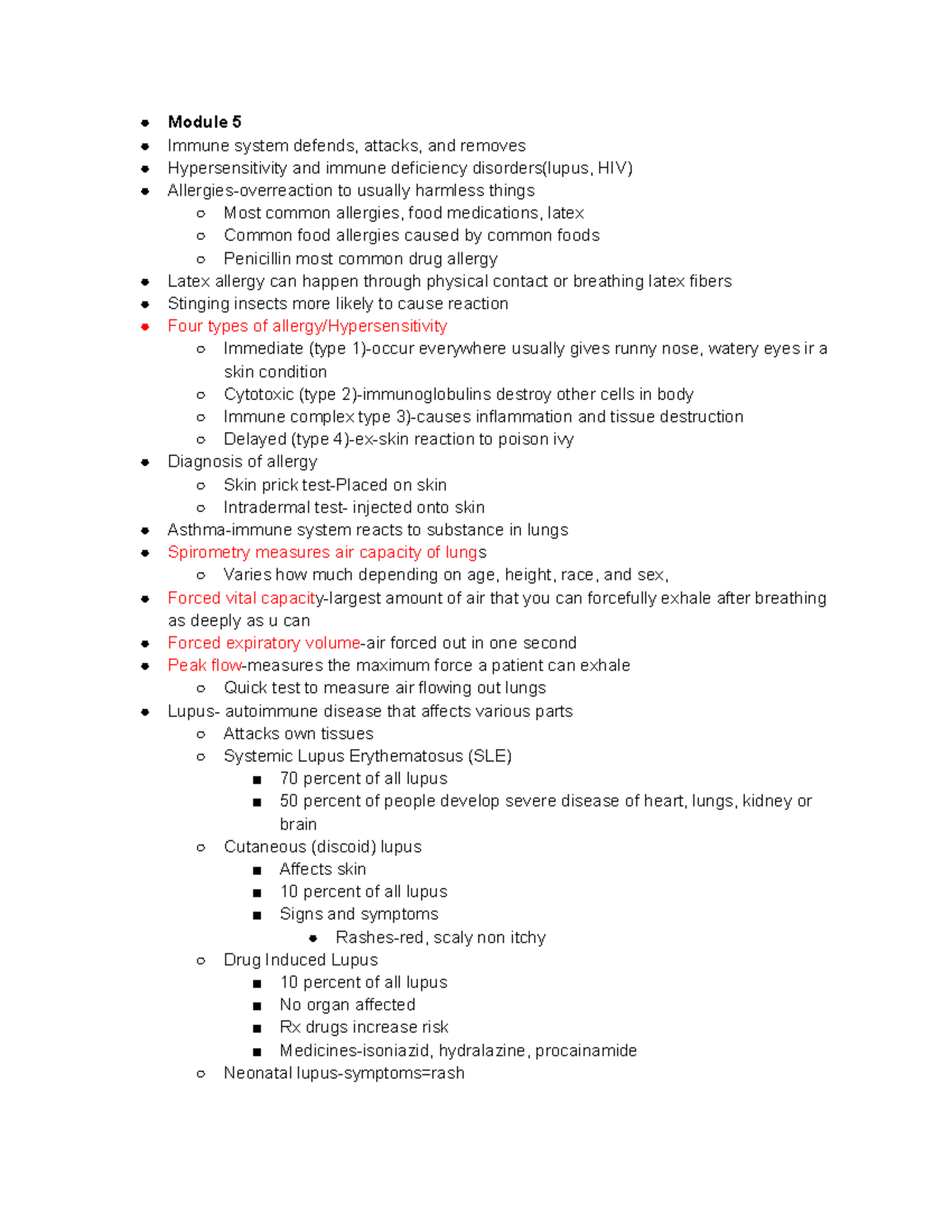 Module 5-6 is the one that talks about immune system and all diseases ...
