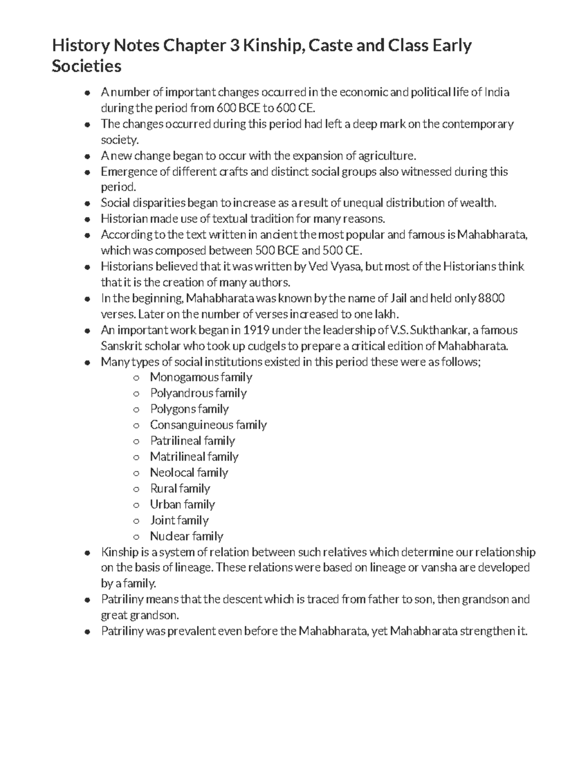 History Notes Chapter 3 Kinship, Caste and Class Early Societies - The ...
