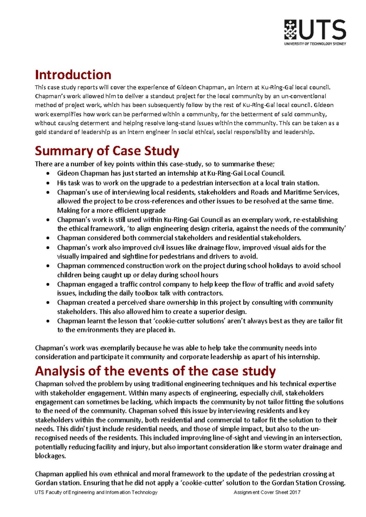 Assignment 3 for Practice Prep - UTS Faculty of Engineering and ...