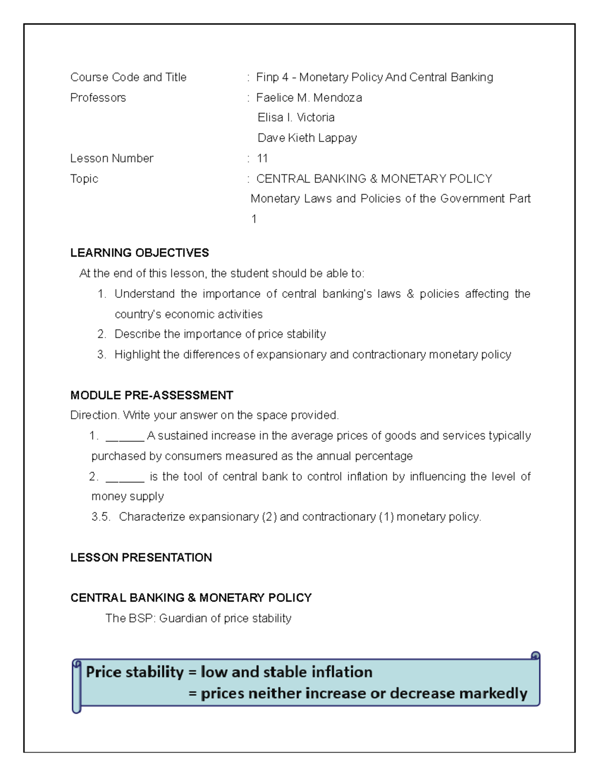 FINP4-Module-11-FMMendoza Kneura - Course Code and Title : Finp 4 ...