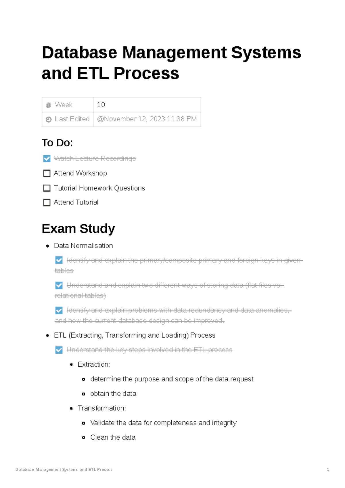 Database Management Systems and ETL Process - Database Management ...