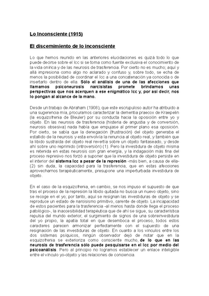 Lo Inconsciente (1915) Sigmund Freud - Lo Inconsciente (1915) El ...