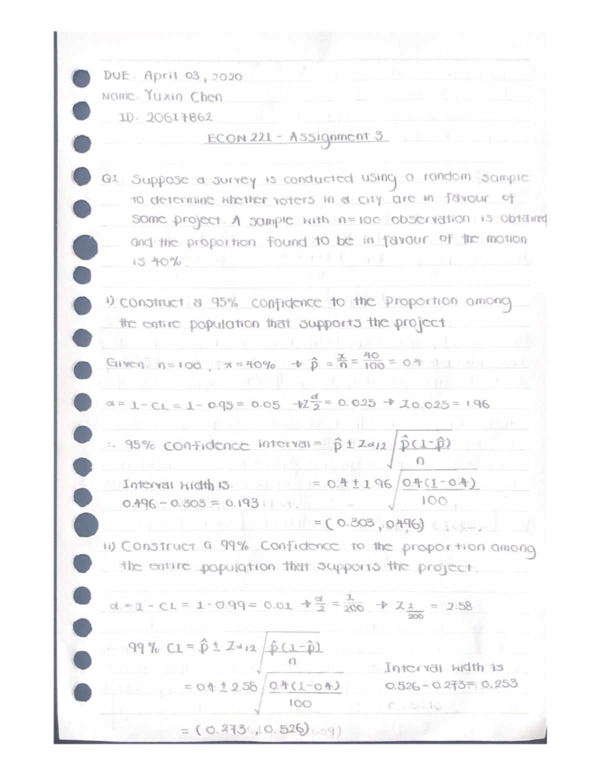 Econ 221-Assignment 3 - Econ 221 - Studocu