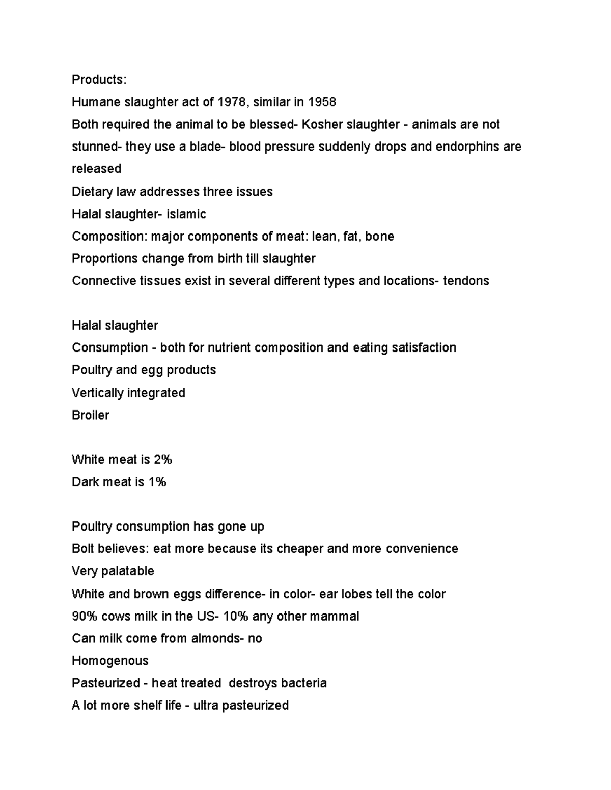 Products avs lecture - Products: Humane slaughter act of 1978, similar ...