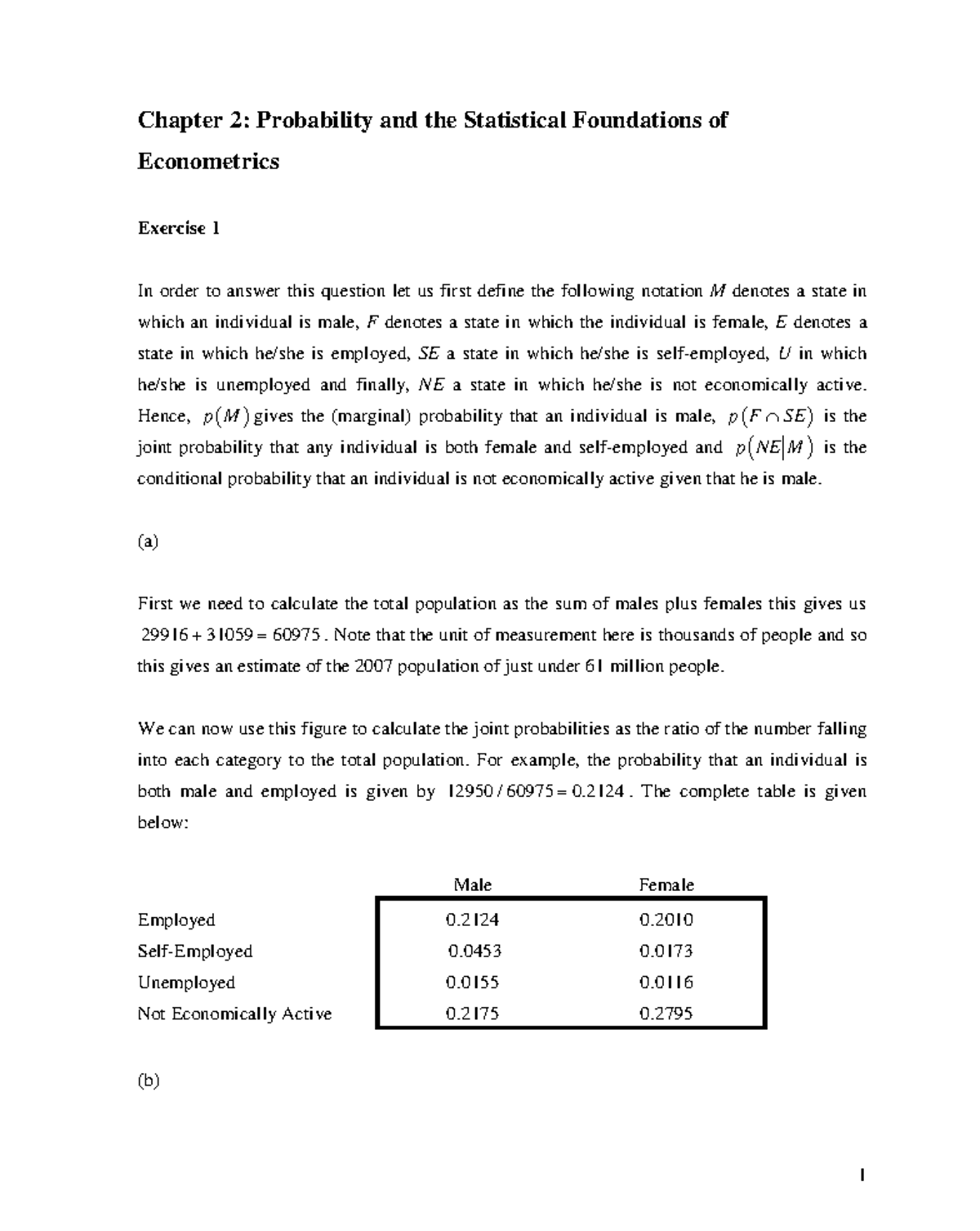 Answers to exercises - Chapter 2: Probability and the Statistical ...