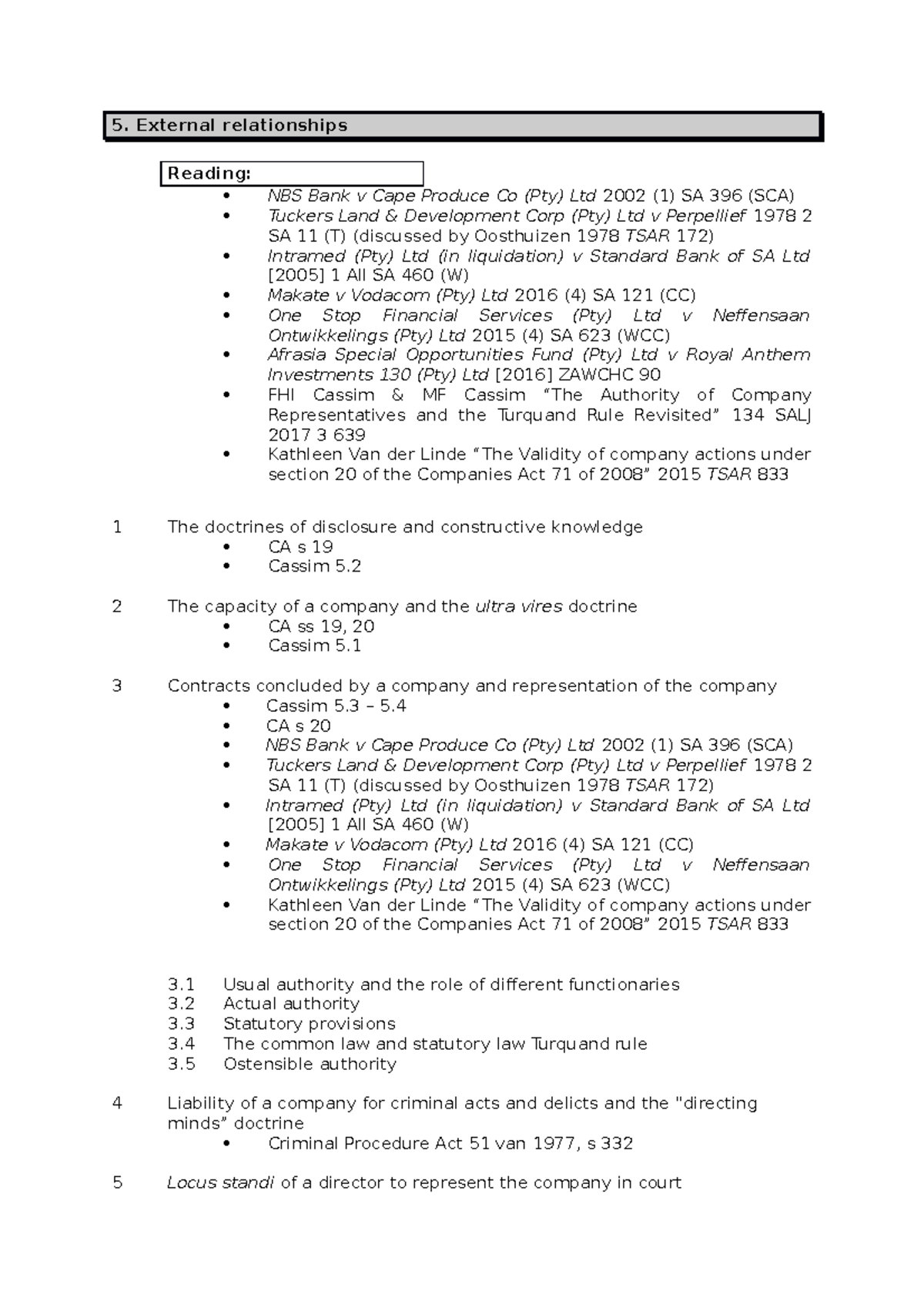 Topic 5 External Relations Framework - 5. External relationships ...