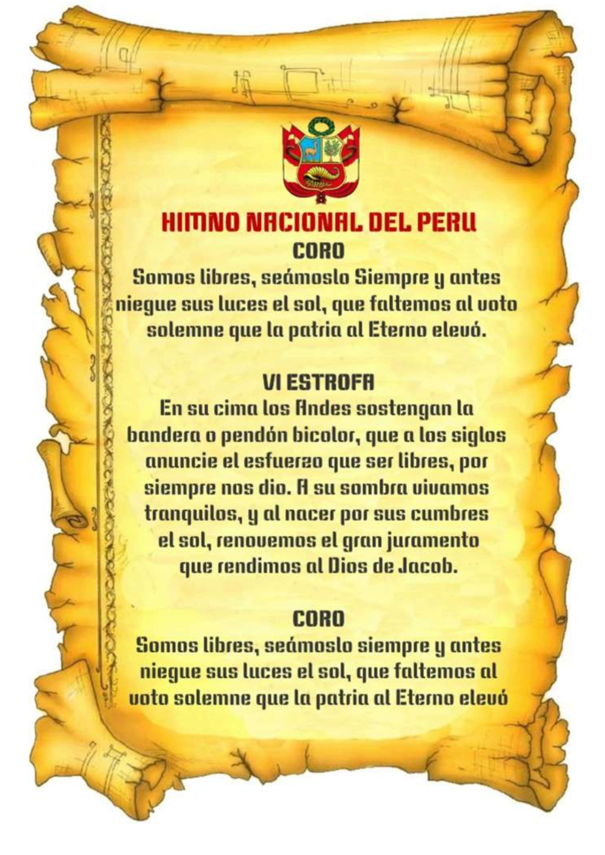 Simbolos patrios de Perú: Escudo, Himno - STATE HIMNO NACIONAL DEL PERU ...