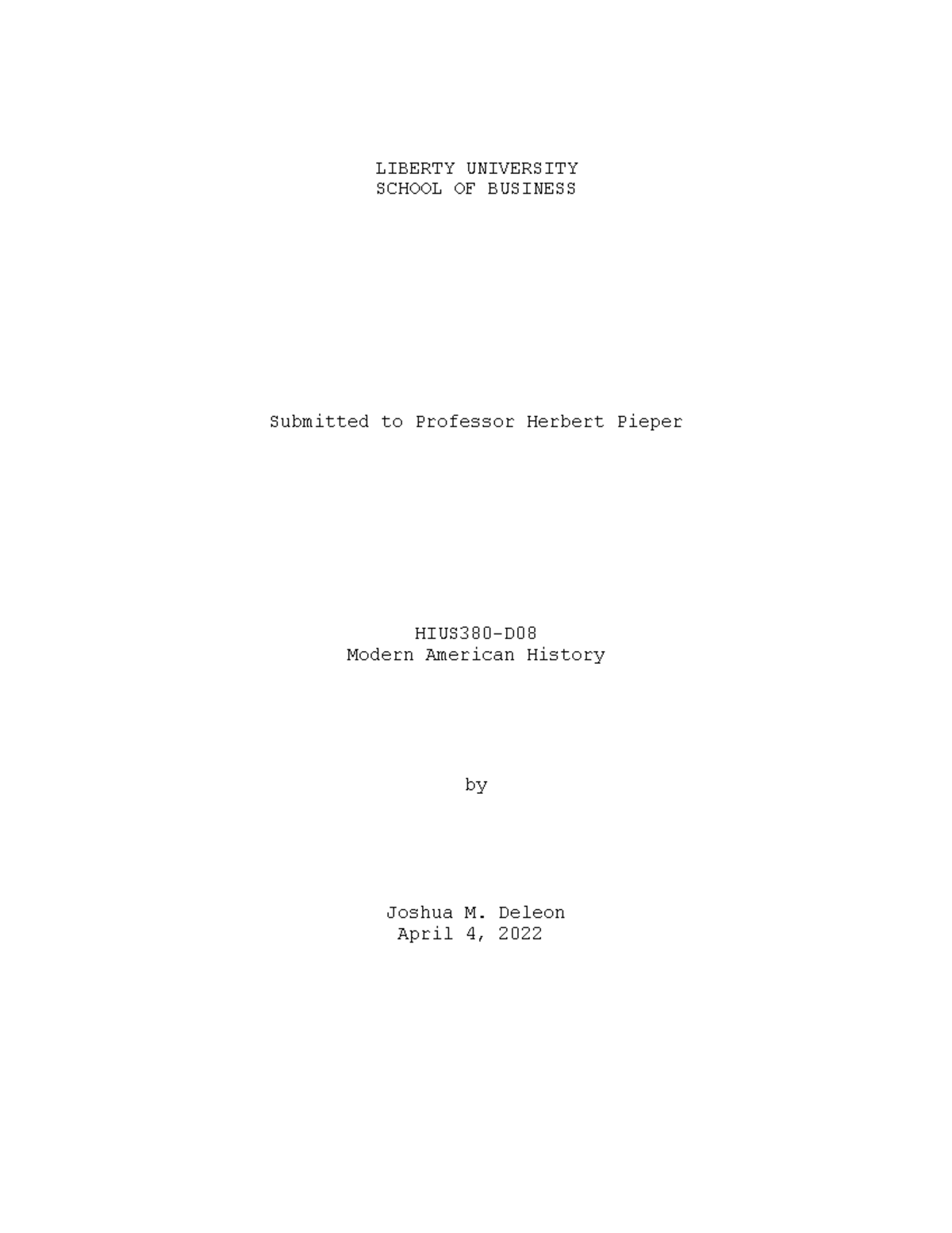 Radar Tech Mid Term Essay HIUS380 - LIBERTY UNIVERSITY SCHOOL OF ...