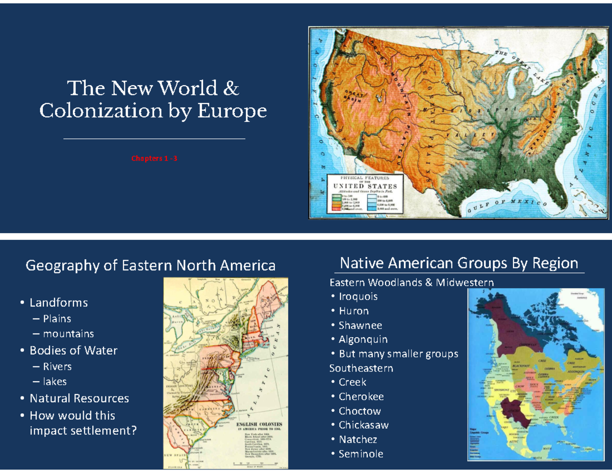Ch1-3 review - The New World & Colonization by Europe Chapters 1 ...