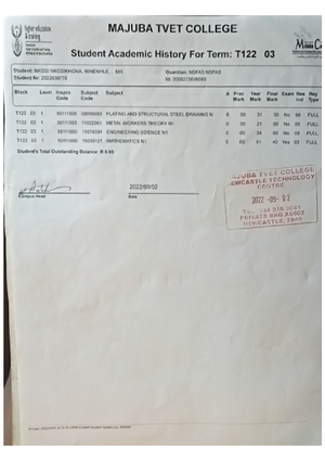 N6 BSC Exemplar papers and memos - Exemplar examination paper 1 The ...