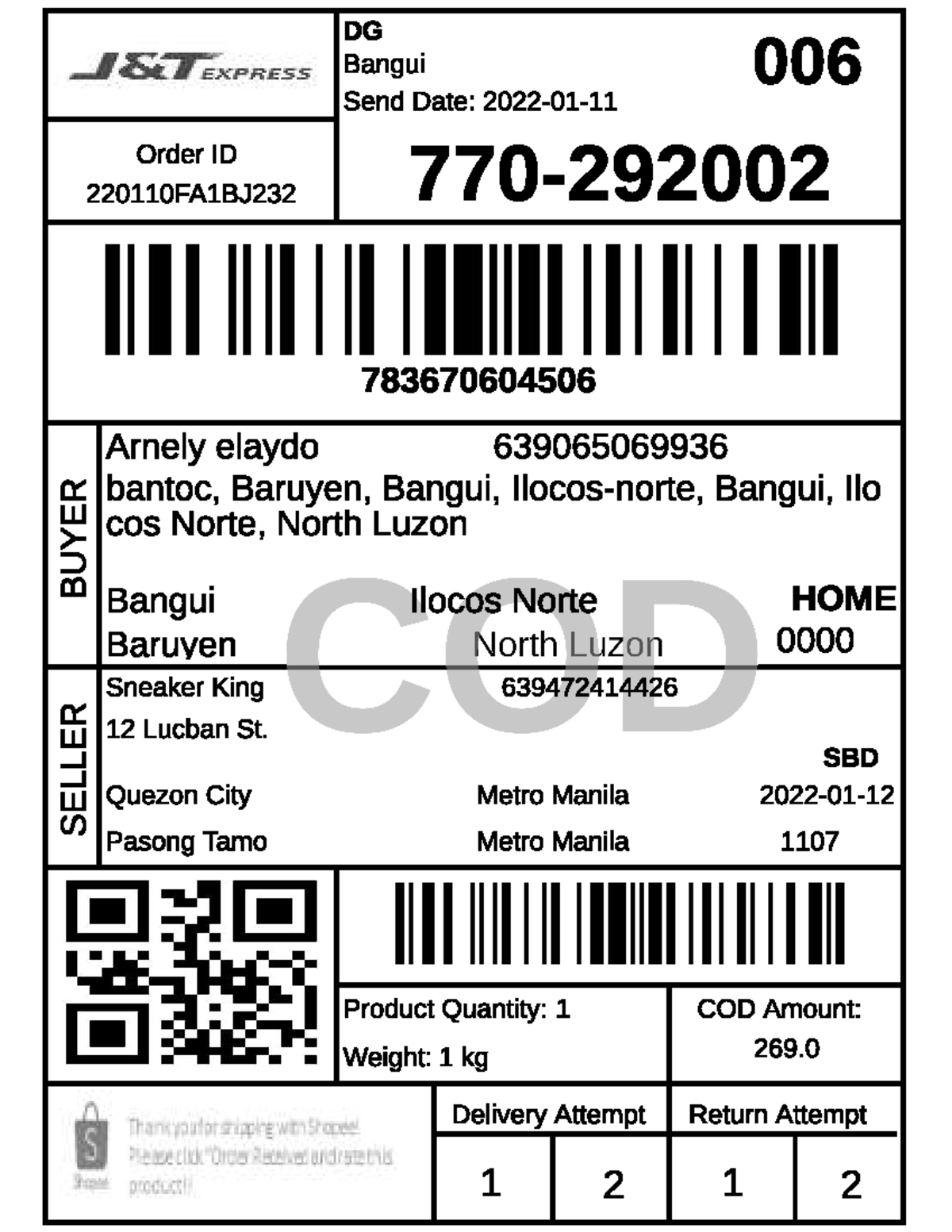 JNT 11waybills 001 - Accountancy - Studocu