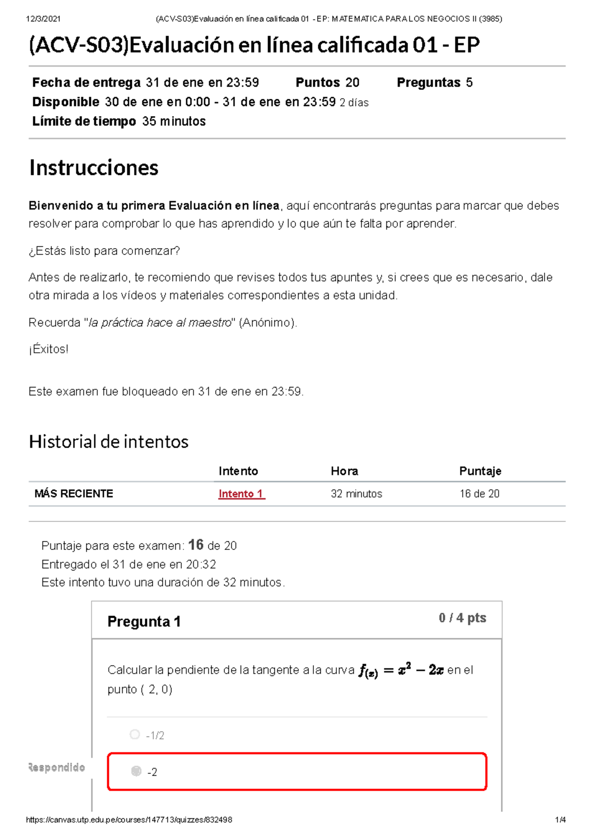 (ACV-S03) Evaluación en línea calificada 01 - EP MATE II - (ACV-S03)Evaluación en línea ...