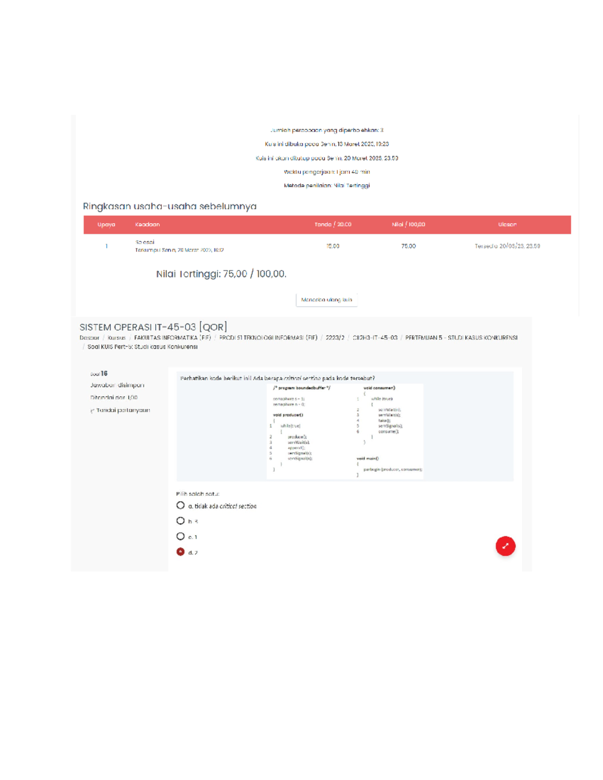 Kuis 5 sisop - aedwdw - Accounting - Studocu