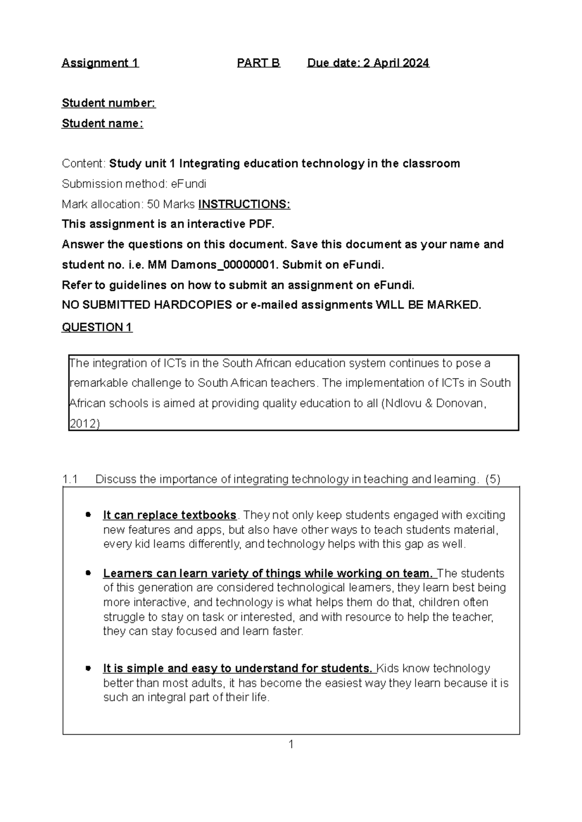 Dikeledi Maake 51375079 - Assignment 1 PART B Due date: 2 April 2024 ...