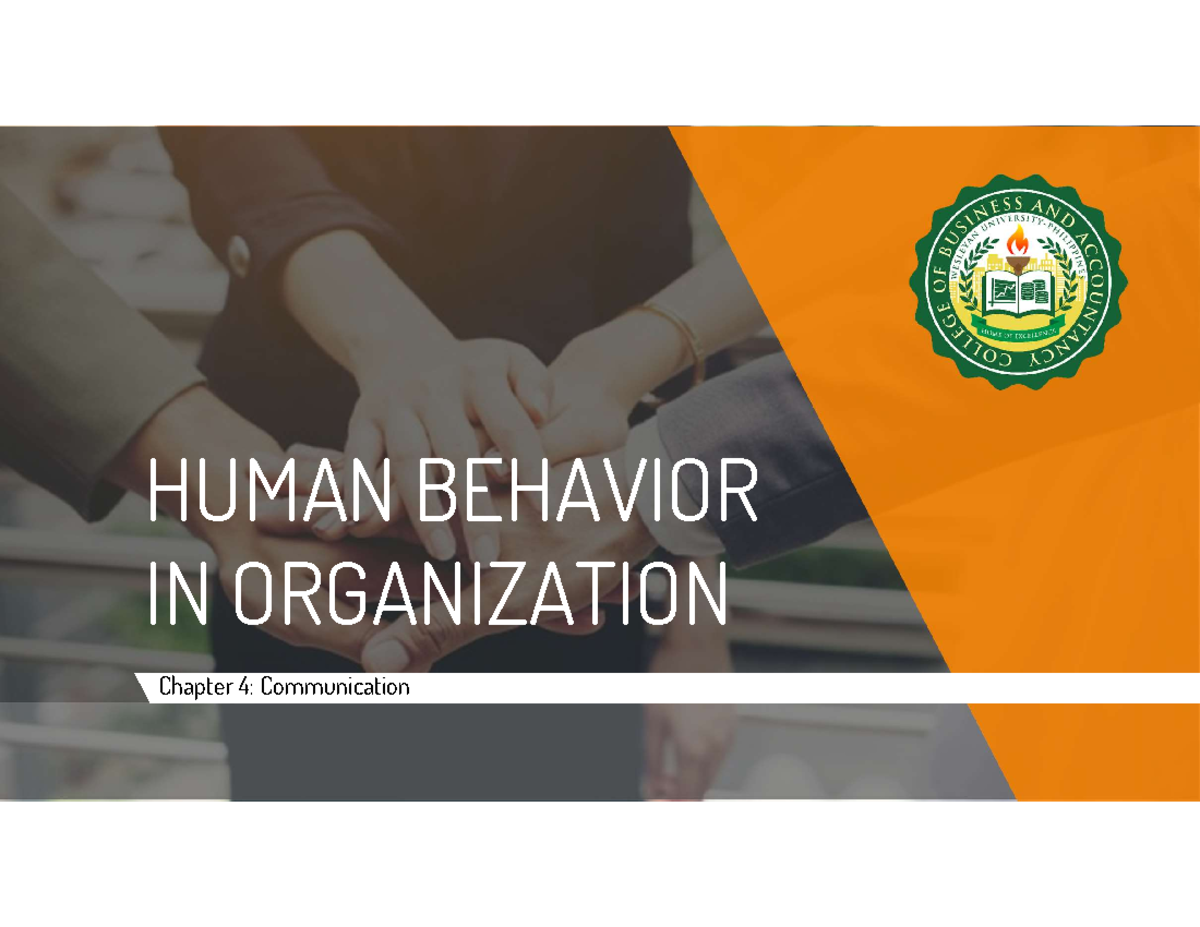 Inbound 2881364532603681499 - HUMAN BEHAVIOR IN ORGANIZATION Chapter 4 ...