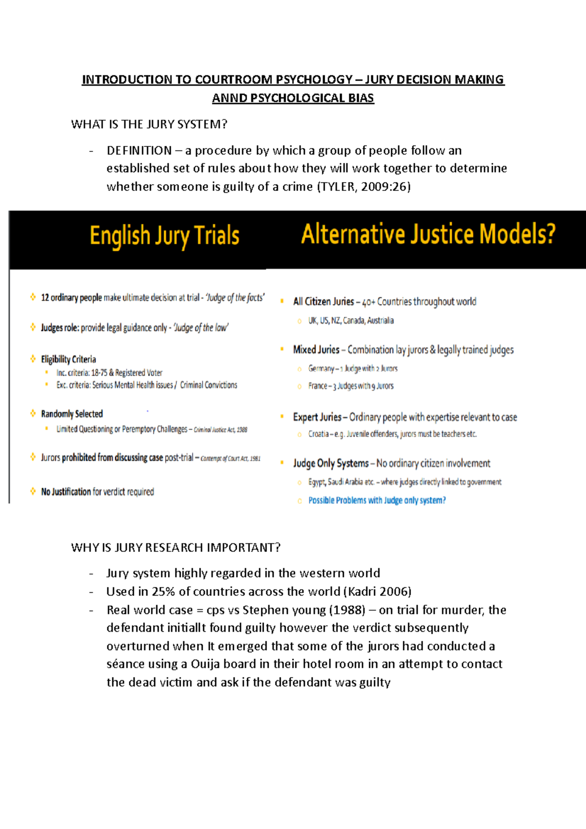 Introduction TO Courtroom Psychology - INTRODUCTION TO COURTROOM ...