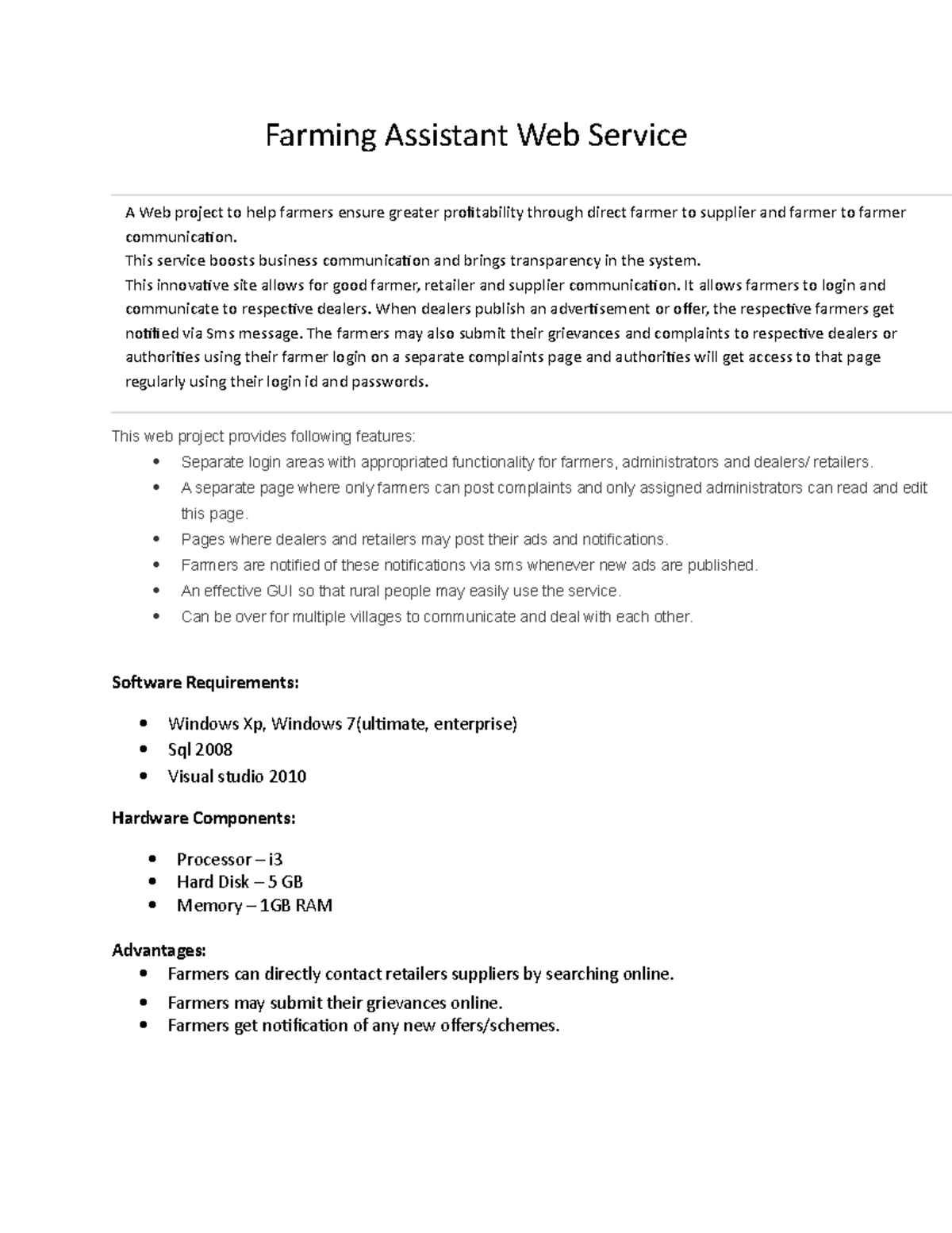 S77 - Farming Assistant Web Service A Web project to help farmers ...