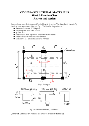 CIV2235 Prac Class Week9 Actions - CIV2235—STRUCTURAL MATERIALS Week 9 Practice Class Actions ...